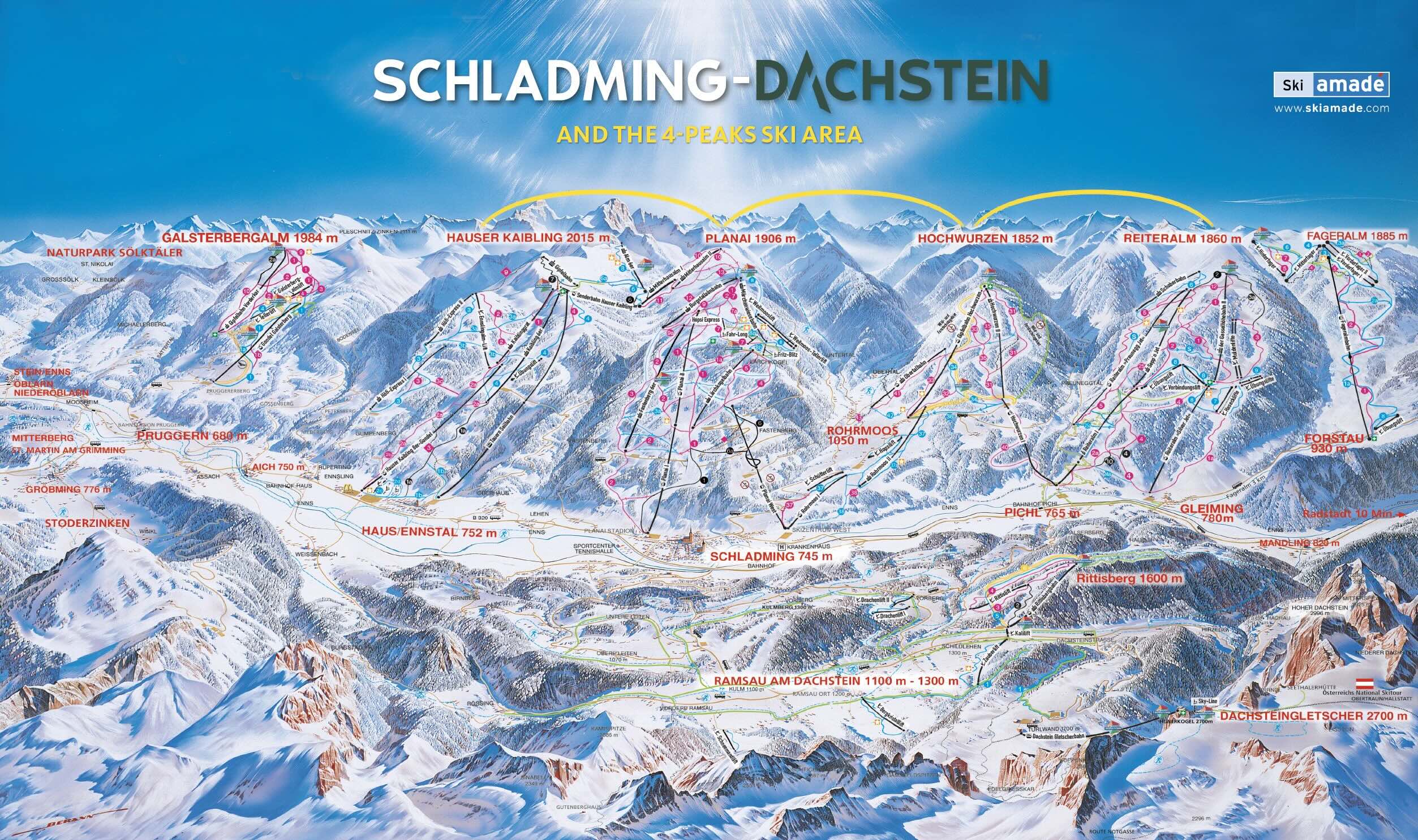 View piste map of Schladming-Dachstein (Austria)