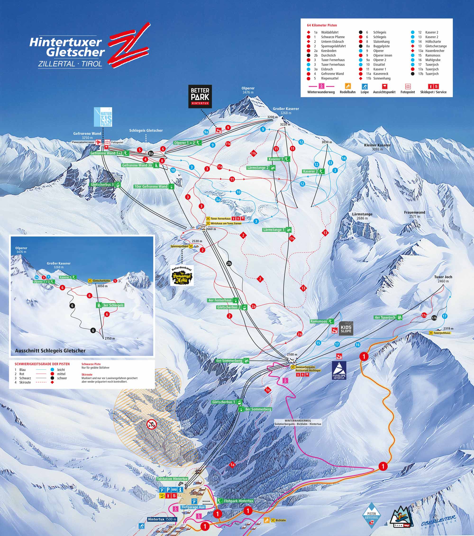 View the piste map of Mayrhofen