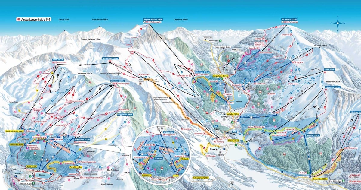 View piste map of Arosa Lenzerheide (Switzerland)