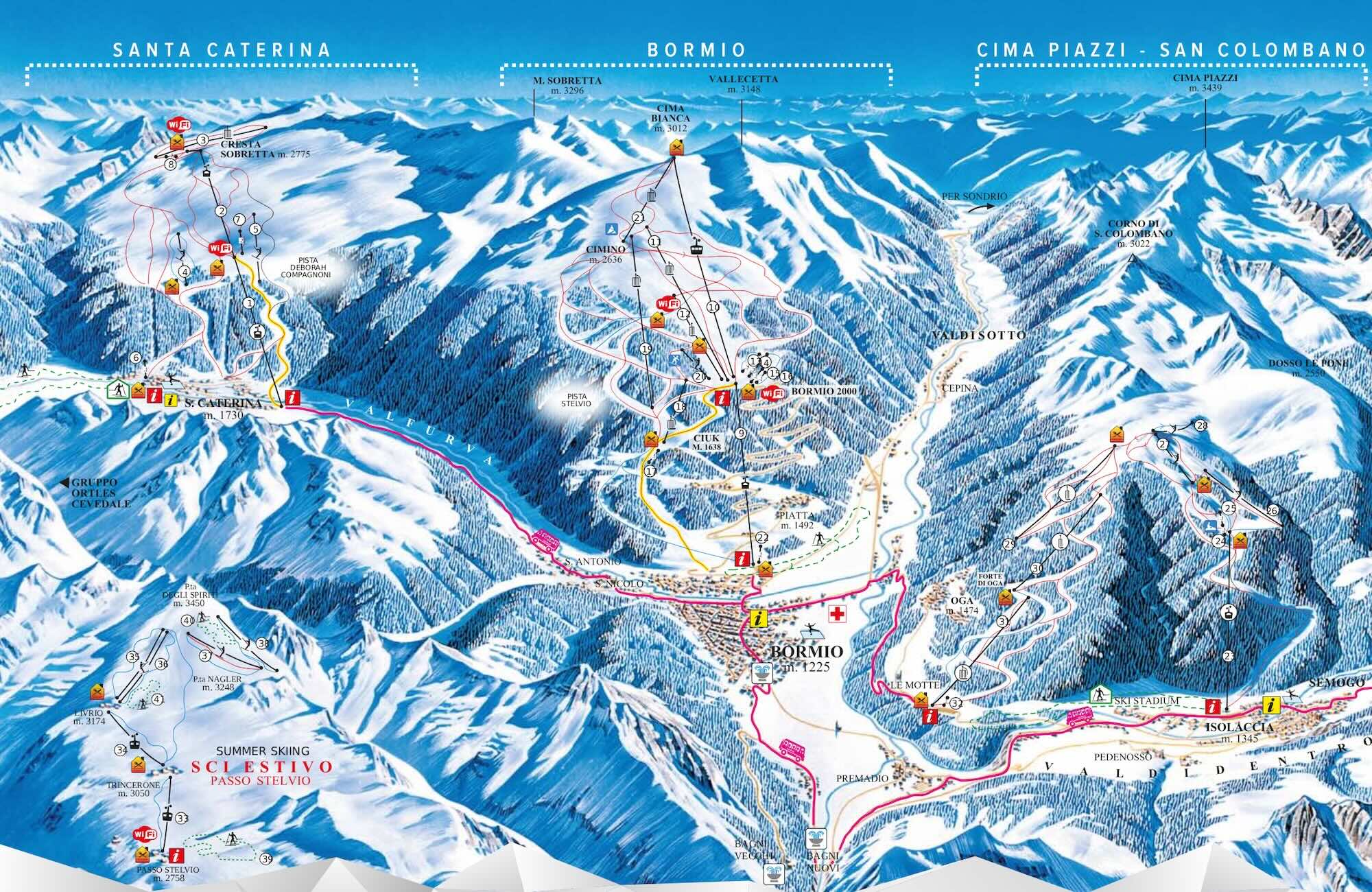 View piste map of Bormio & Santa Caterina (Italy)