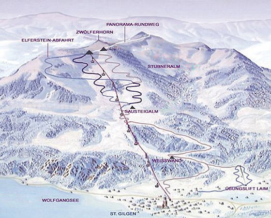 Plan des pistes de ski Bad Ischl (Autriche)