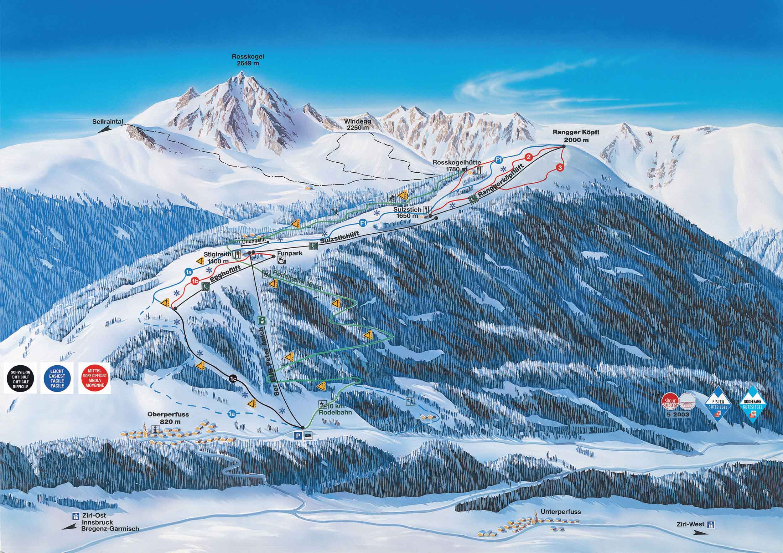 Voir le plan des pistes de Igls (Autriche)