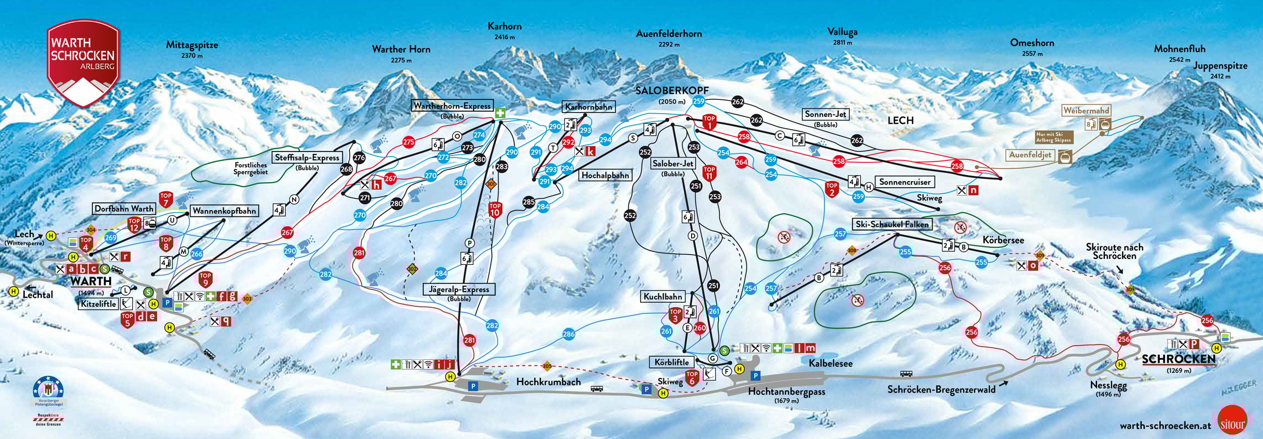 Pistenplan Lech am Arlberg