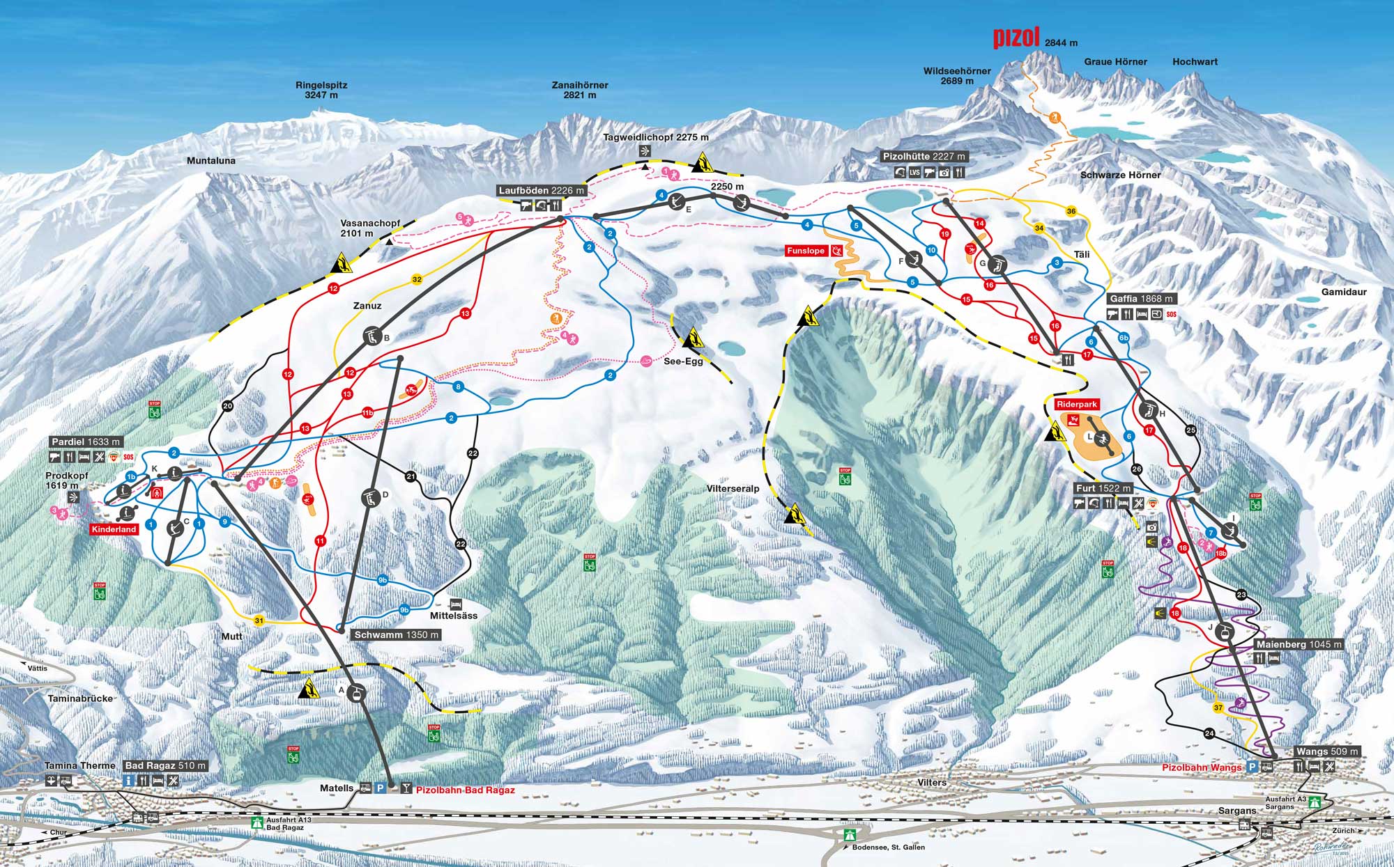 Pizol - Skigebiet in Pizol