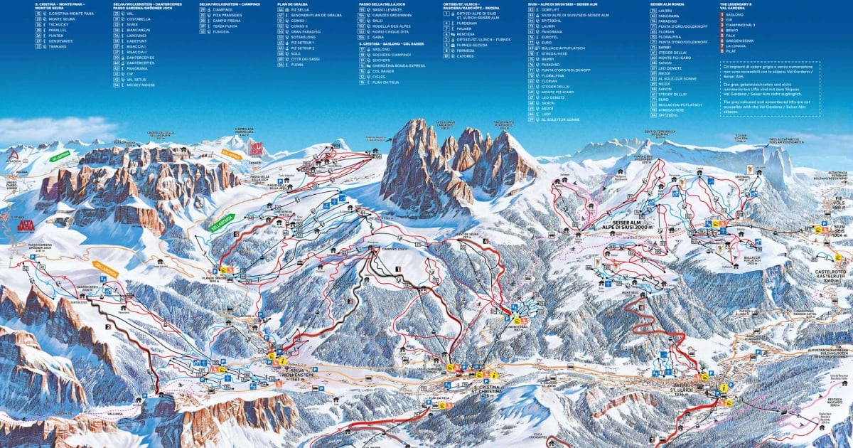 Pistekaart Val Gardena (Italië) bekijken